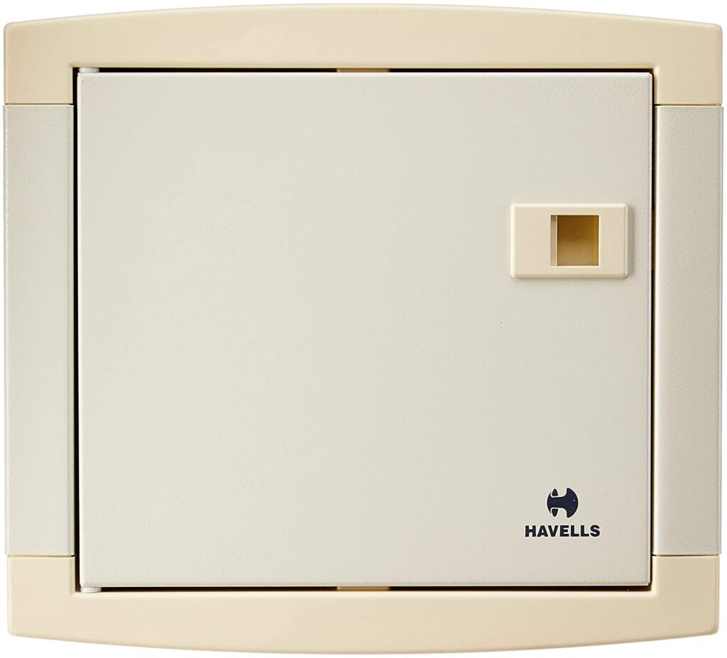 Havells Utility DB SPN DD QVE PI 8W Metal Single Door Distribution ...